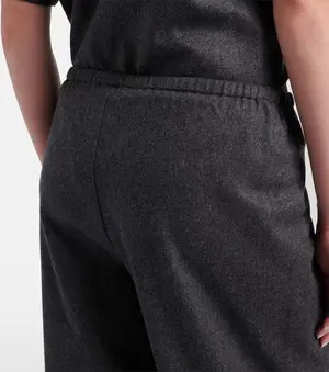 Asceno Austin Wool And Cashmere Wide-leg Pants - Grey