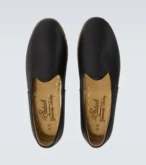 Sabah Leather Slip-on Shoes - Black