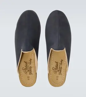 Sabah Baba Leather Mules - Blue