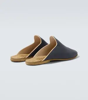 Sabah Baba Leather Mules - Blue