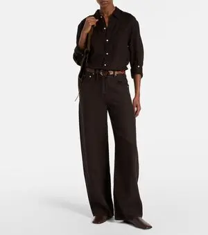 Citizens Of Humanity Brynn Linen Wide-leg Pants - Brown