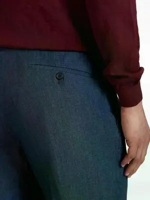 SLOWEAR Patterned Linen Trousers - Blue