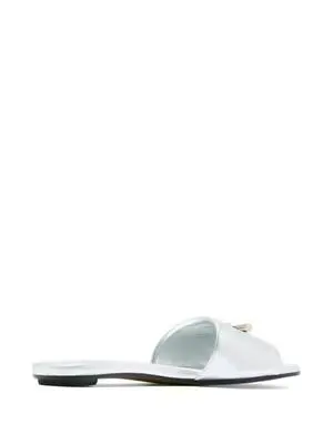 Alexander McQueen Open Toe Flat Sandals - Silver