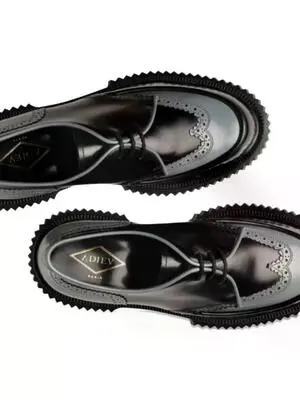 ADIEU PARIS Brogue Detail Leather Loafers