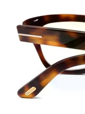 TOM FORD Rectangular Frame Glasses - Brown