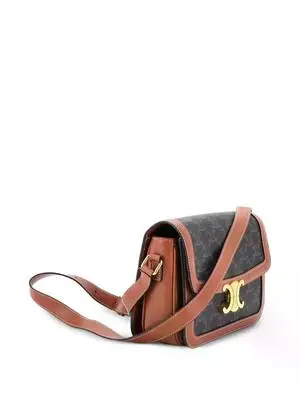 Celine Triomphe Coated Canvas Medium Shoulder Bag