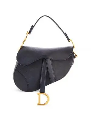 Dior Saddle Handbag Leather Mini Shoulder Bag - Black