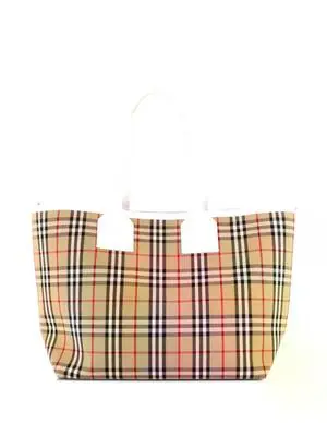 Burberry London Vintage Check Canvas Large Tote Bag - Brown