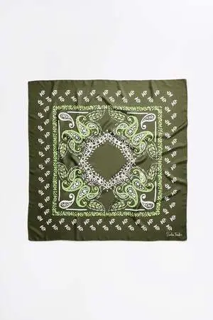Scanlan Theodore Silk Bandana Scarf - Army