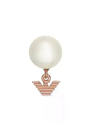 Emporio Armani Logo-charm Pearl Earrings - Pink
