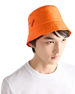 Prada Foldable Re-nylon Bucket Hat - Orange