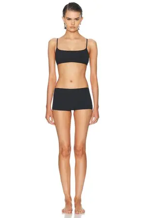 SKIMS Everyday Cotton Boyshort In Grey - Onyx