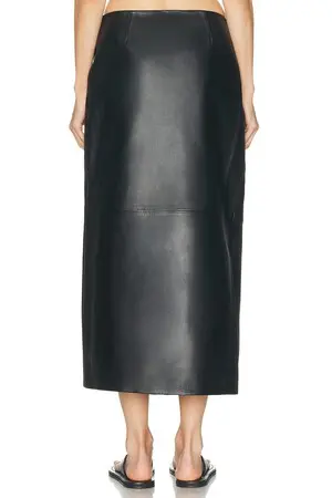 ST. AGNI Leather Wrap Skirt