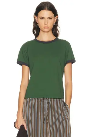 LESET Margo Ringer Tee - Juniper & Midnight