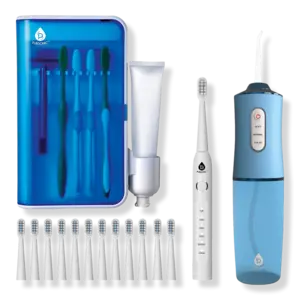 PURSONIC Usb Rechargeable Sonic Toothbrush, Water Flosser & Uv Toothbrush Sanitizer - Blue