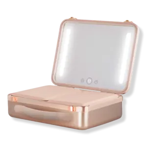 BEAUTIFECT Cordless Led Lighted Makeup Vanity Case With Mirror - Gold
