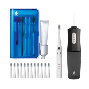 PURSONIC Usb Rechargeable Sonic Toothbrush, Water Flosser & Uv Toothbrush Sanitizer - Black