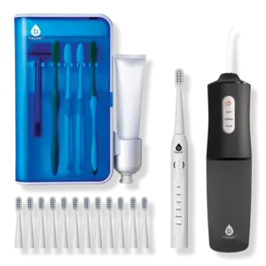 PURSONIC Usb Rechargeable Sonic Toothbrush, Water Flosser & Uv Toothbrush Sanitizer - Black