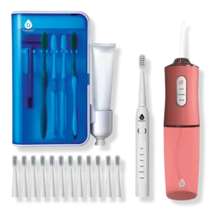 PURSONIC Usb Rechargeable Sonic Toothbrush, Water Flosser & Uv Toothbrush Sanitizer - Pink