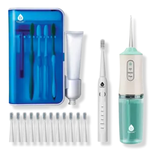 PURSONIC Usb Rechargeable Sonic Toothbrush, Water Flosser & Uv Toothbrush Sanitizer - White