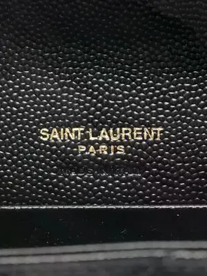 Saint Laurent Logo-plaque Envelope Leather Wallet - Black