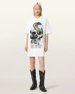 ALLSAINTS Snakehead Graphic T-shirt Mini Dress