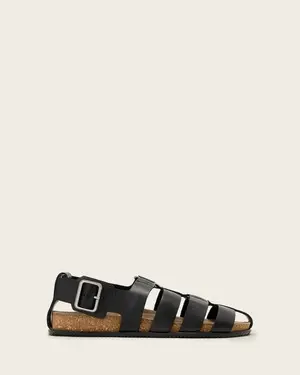 ALLSAINTS Randal Leather Ring Sandals - Black