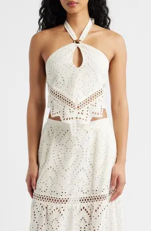 KITTENISH Cotton Eyelet Top