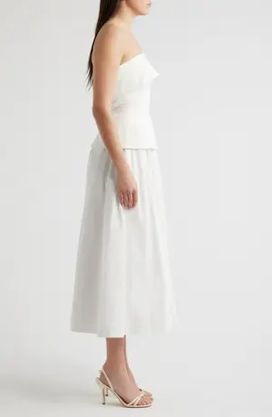EN SAISON Arden Strapless Mixed Media Dress