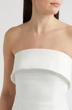 EN SAISON Arden Strapless Mixed Media Dress