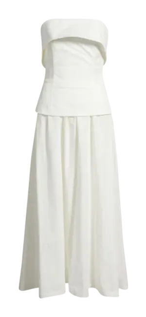 EN SAISON Arden Strapless Mixed Media Dress