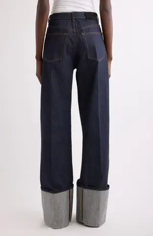 Givenchy Raw Turn-up Jeans - Dark Blue