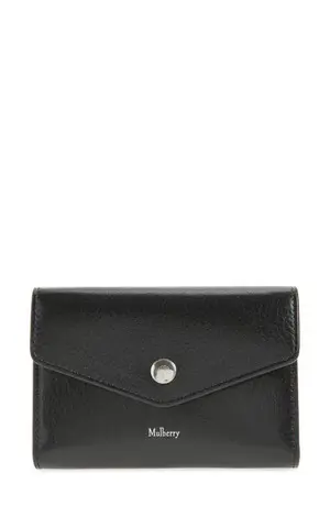 Mulberry Envelope Compact Leather Wallet - Black