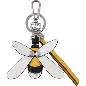 Mulberry Bumble Bee Leather Keyring & Bag Charm - Yellow Multi