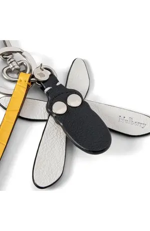 Mulberry Bumble Bee Leather Keyring & Bag Charm - Yellow Multi