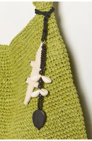 Free People Coastal Crush Straw Tote - Matcha