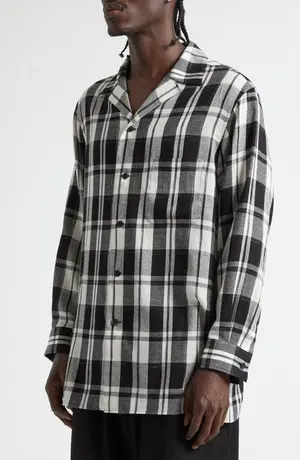 Yohji Yamamoto Khadi Plaid Button-up Shirt