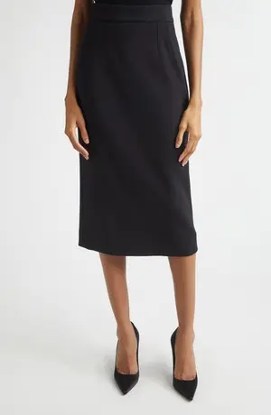 Dolce & Gabbana Virgin Wool Midi Pencil Skirt