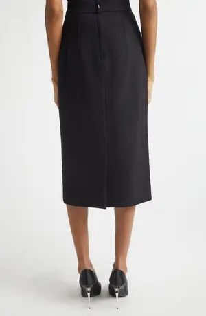 Dolce & Gabbana Virgin Wool Midi Pencil Skirt