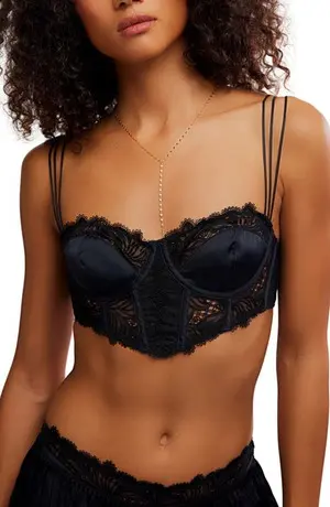 Free People Intimately Fp Out & About Longline Underwire Bra - Black