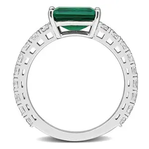 JULIANNA B. Lab- And White Sapphire Ring - Created Emerald