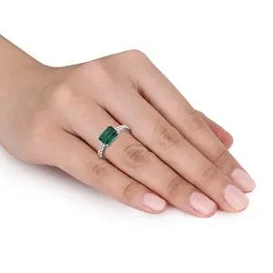 JULIANNA B. Lab- And White Sapphire Ring - Created Emerald