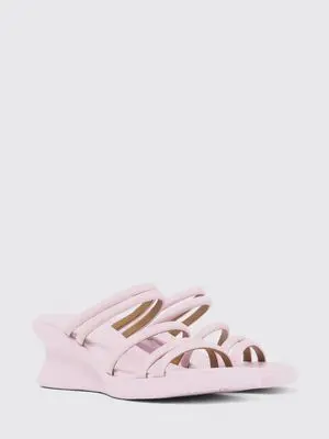 Camper Louise Leather Wedge Sandals - Pink
