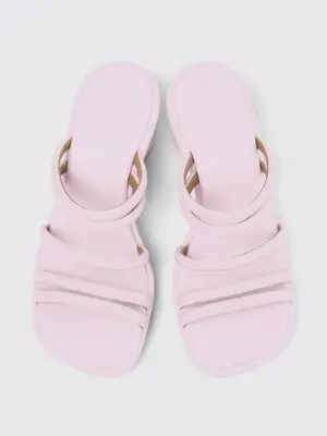 Camper Louise Leather Wedge Sandals - Pink