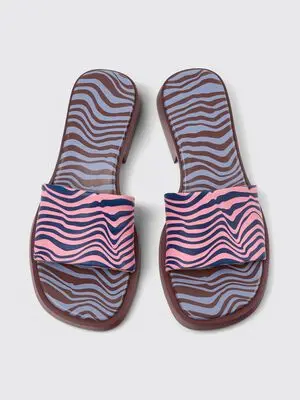 Camper Dana Animal Print Leather Slide Sandals - Multicolor
