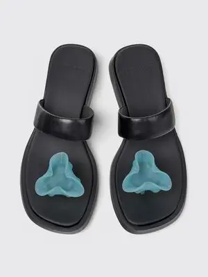 Camper Dana Leather And Silicone Sandals - Black