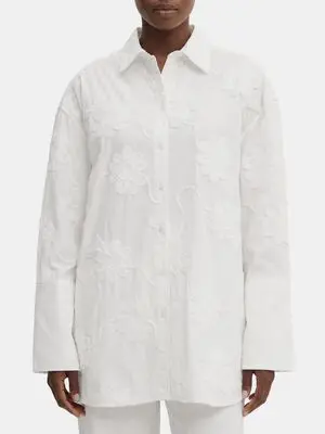 ROTATE BY BIRGER CHRISTENSEN Embroidered Cotton Shirt - White