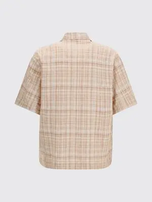 SUNFLOWER Check Cotton And Linen Blend Casual Shirt - Sand