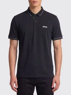 BOSS Cotton Polo Shirt With Logo - Blue