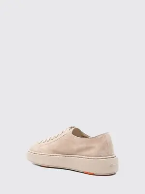 Santoni Suede Platform Low Top Sneakers - Nude